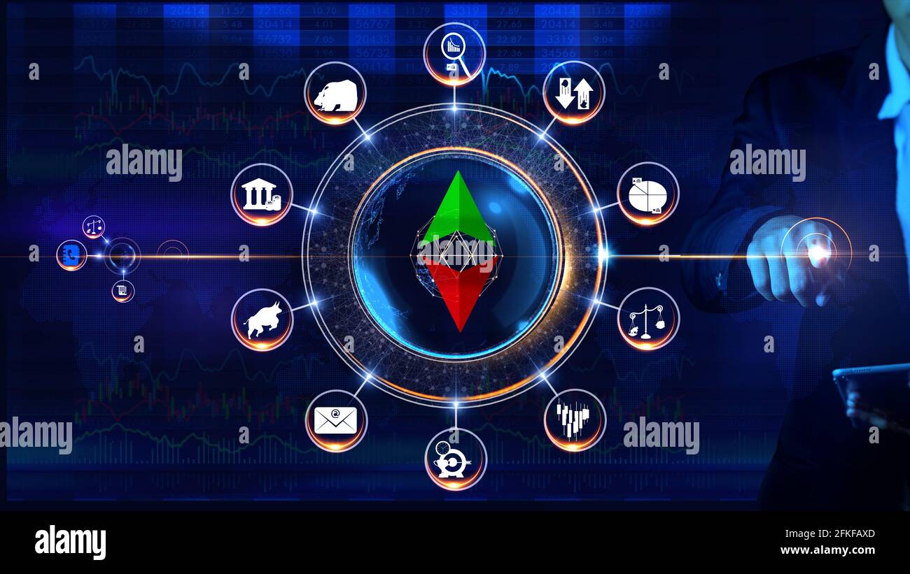 Stock market Icon Rotating wheel Concept Rotating wheel with icon ...