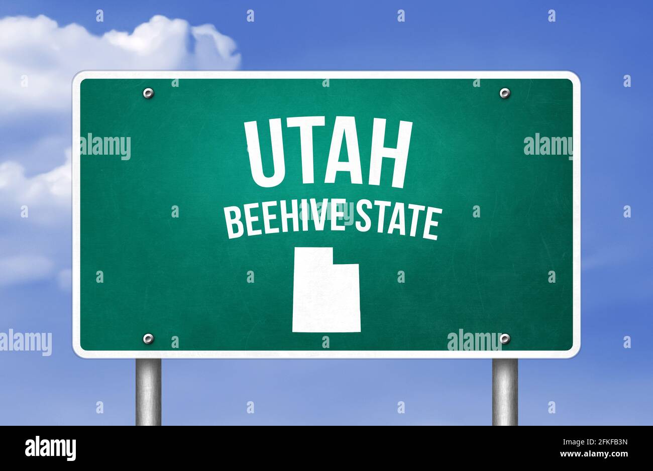 Utah - road sign illustration Stock Photo - Alamy