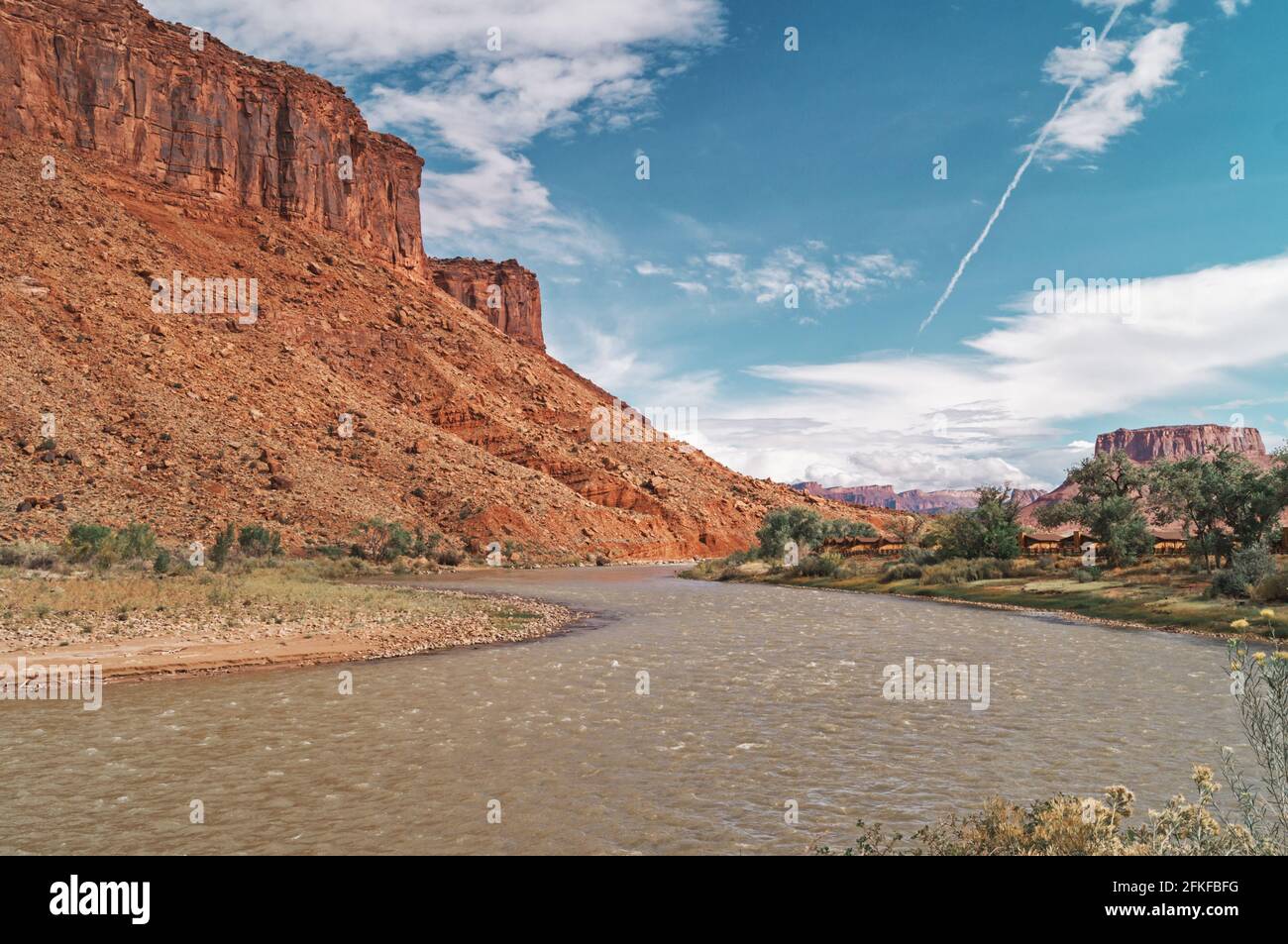 Landscape with highway 24 through the Capitol Reef national Park Utah ...
