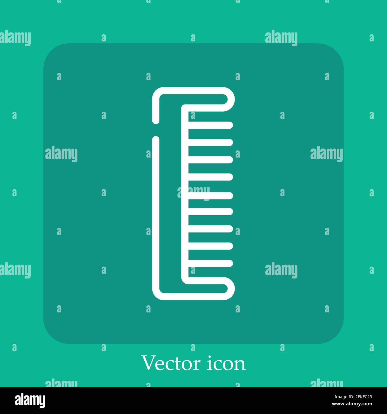 comb vector icon linear icon.Line with Editable stroke Stock Vector ...