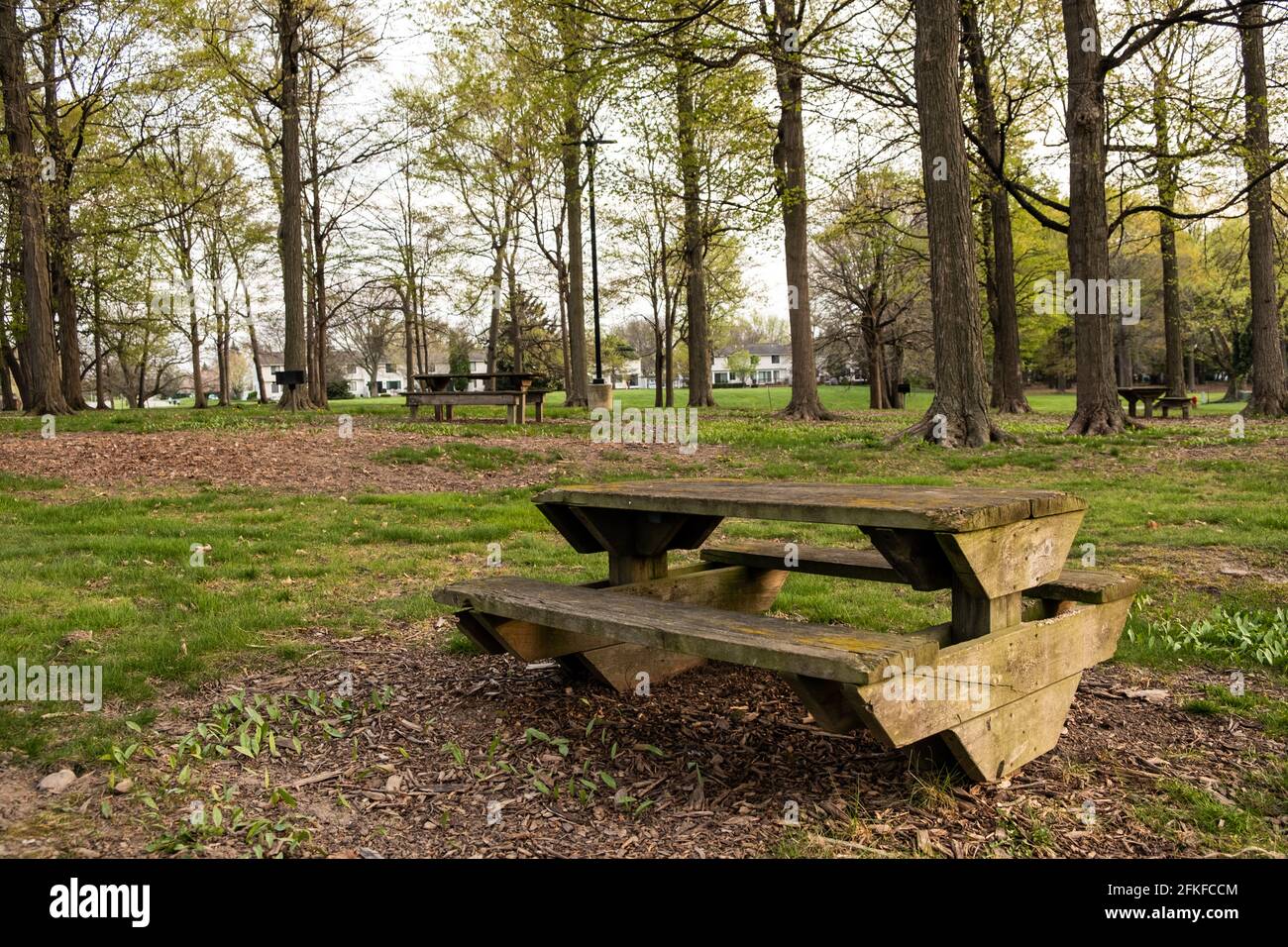 Picnic table with gorgeous view at public park Stock Photo - Alamy