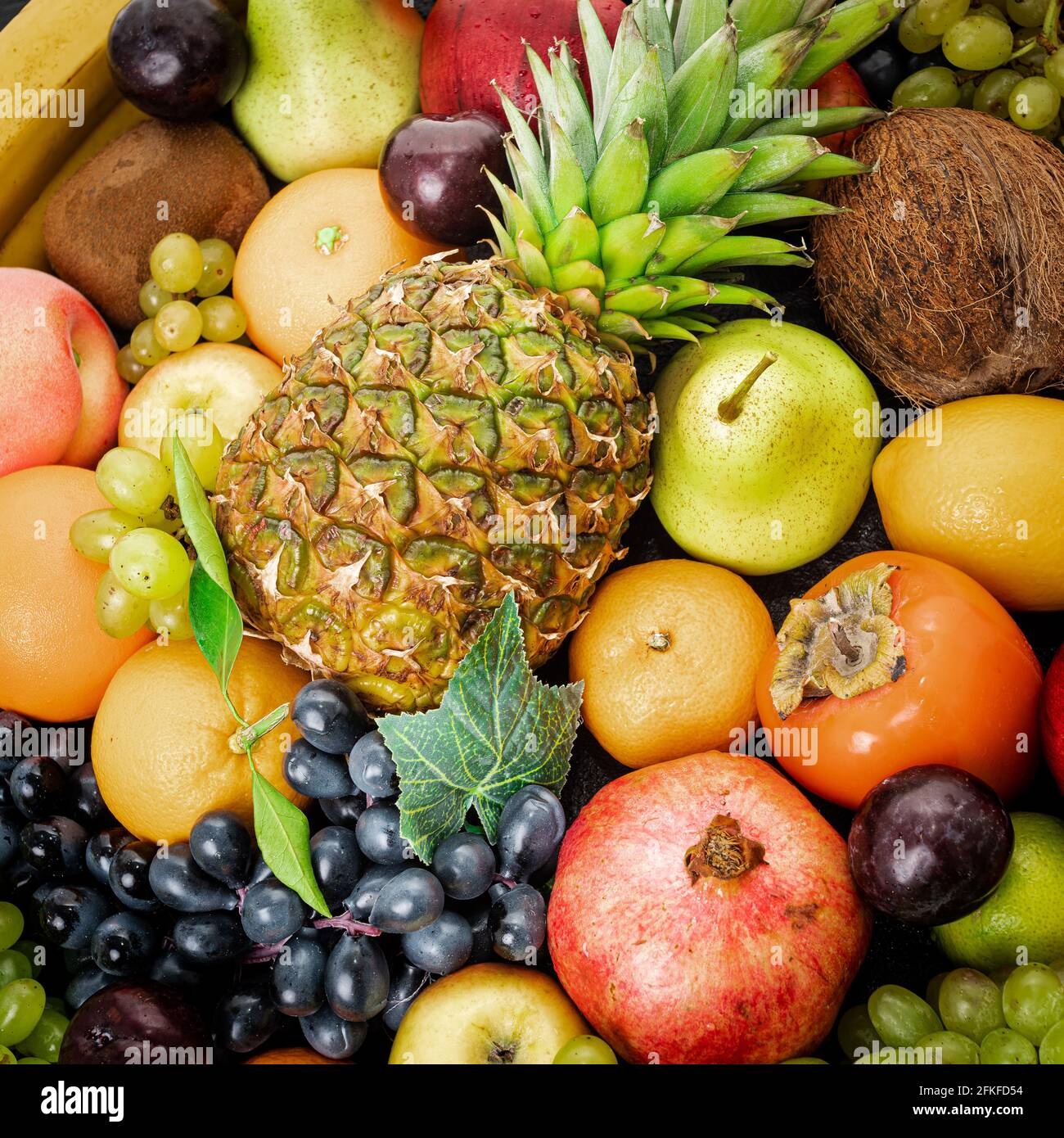 Assortment of healthy raw fruits. Mixed fruits Stock Photo - Alamy