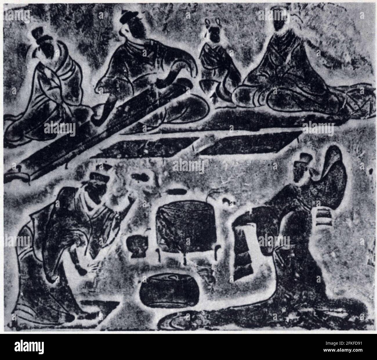 Motif de brique funéraire de Sseu-tch'ouan. Époque Han Stock Photo - Alamy