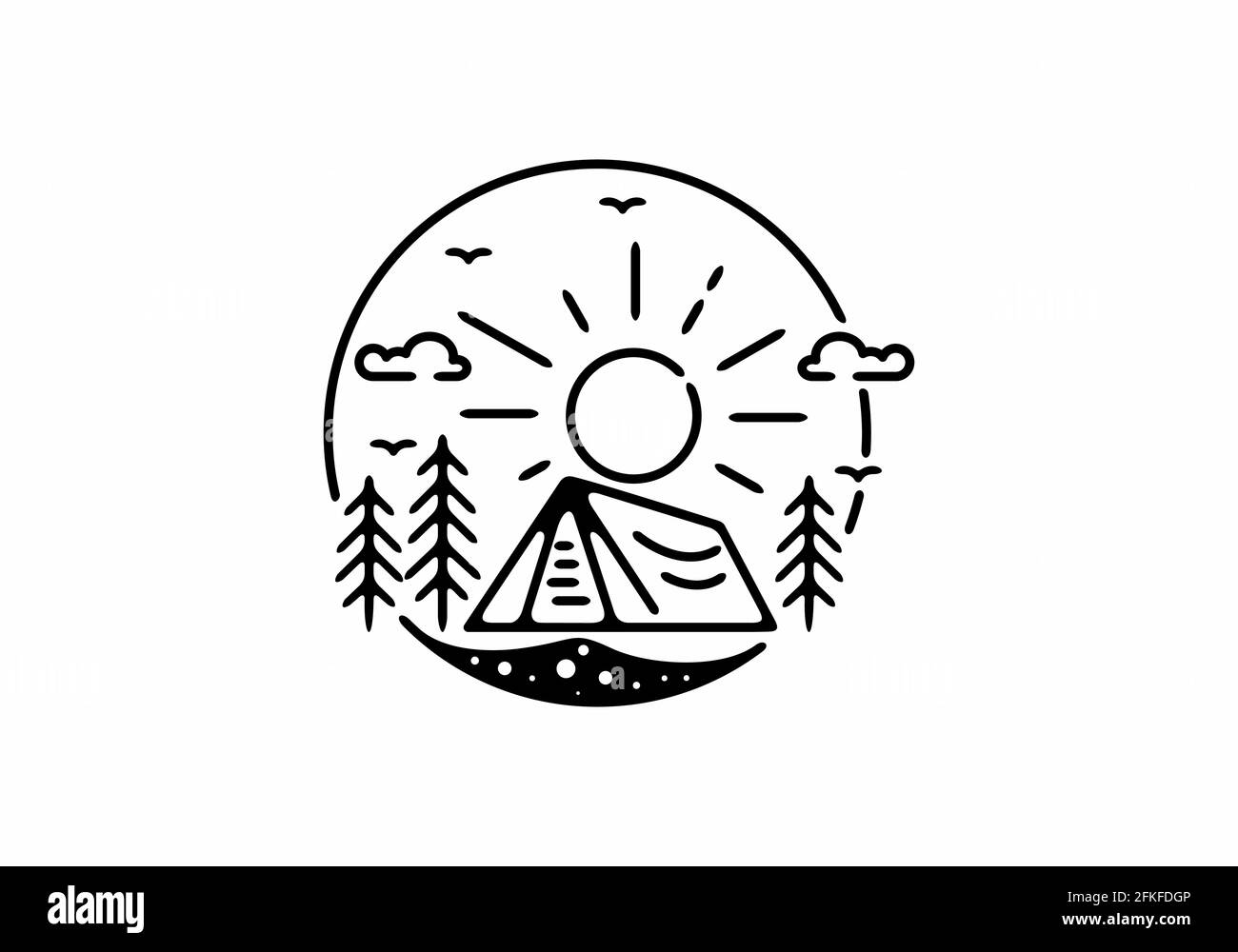 Camping Clip Art Black And White