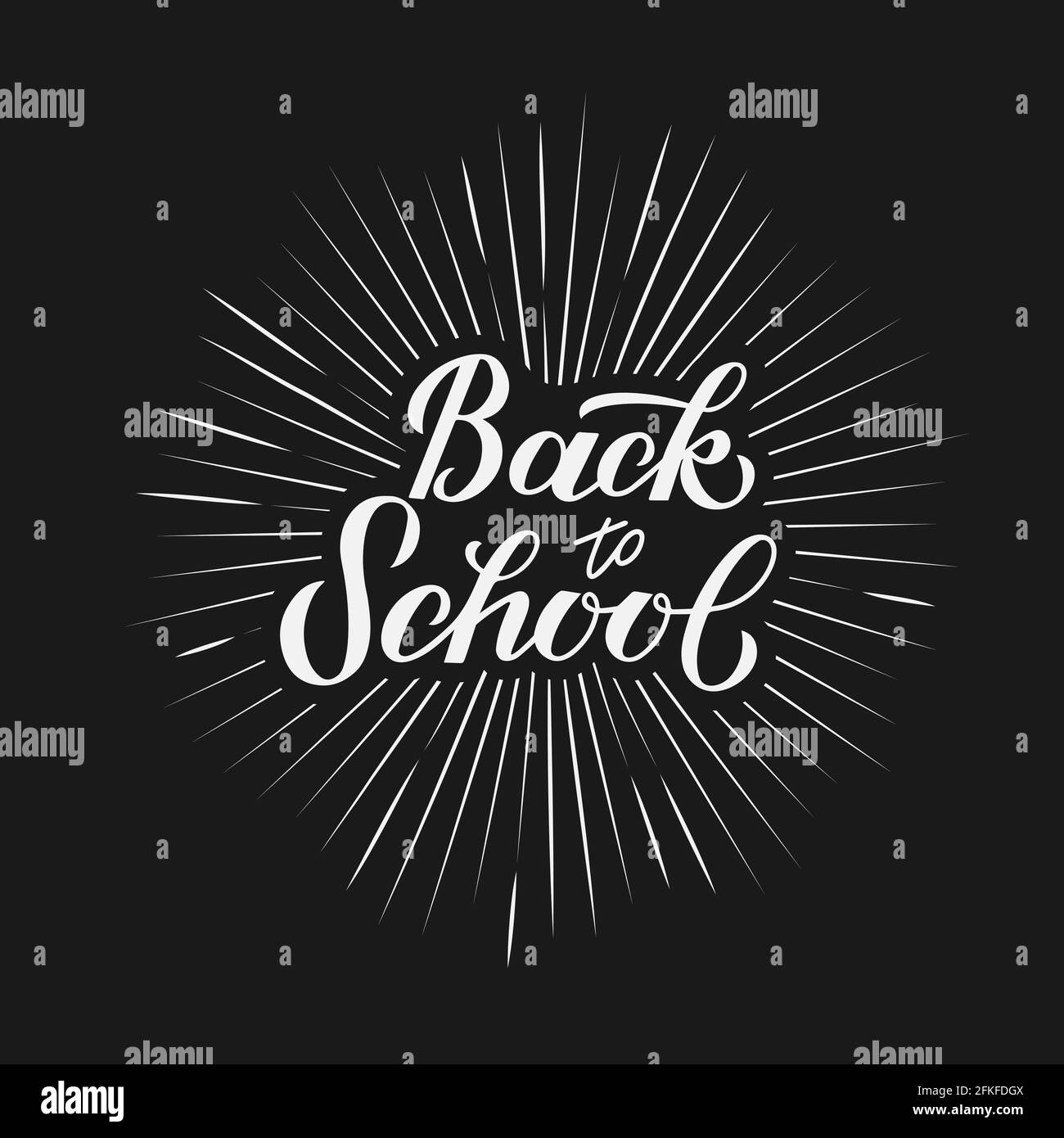 Back to school calligraphy hand lettering. Easy to edit vector template ...