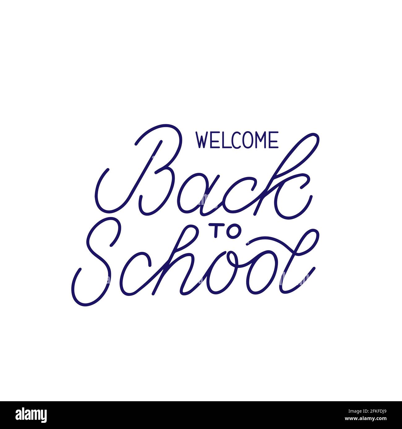 Welcome Back to school hand lettering isolated on white. Easy to edit ...