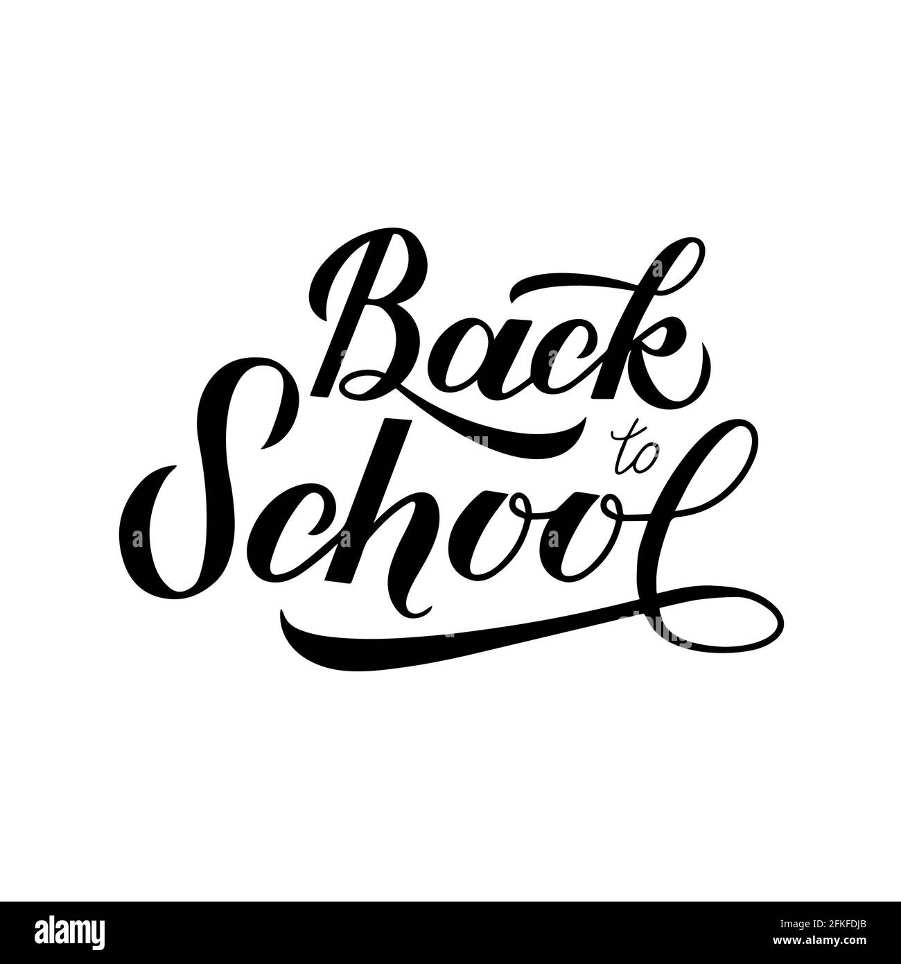 Back to school calligraphy hand lettering isolated on white. Easy to ...