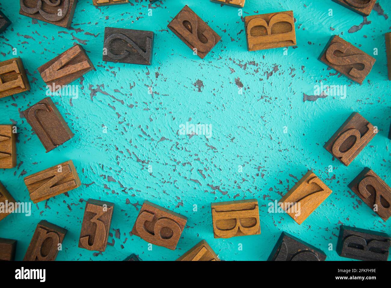 Wooden Type Set Block Letters in a Frame or Border Stock Photo - Alamy