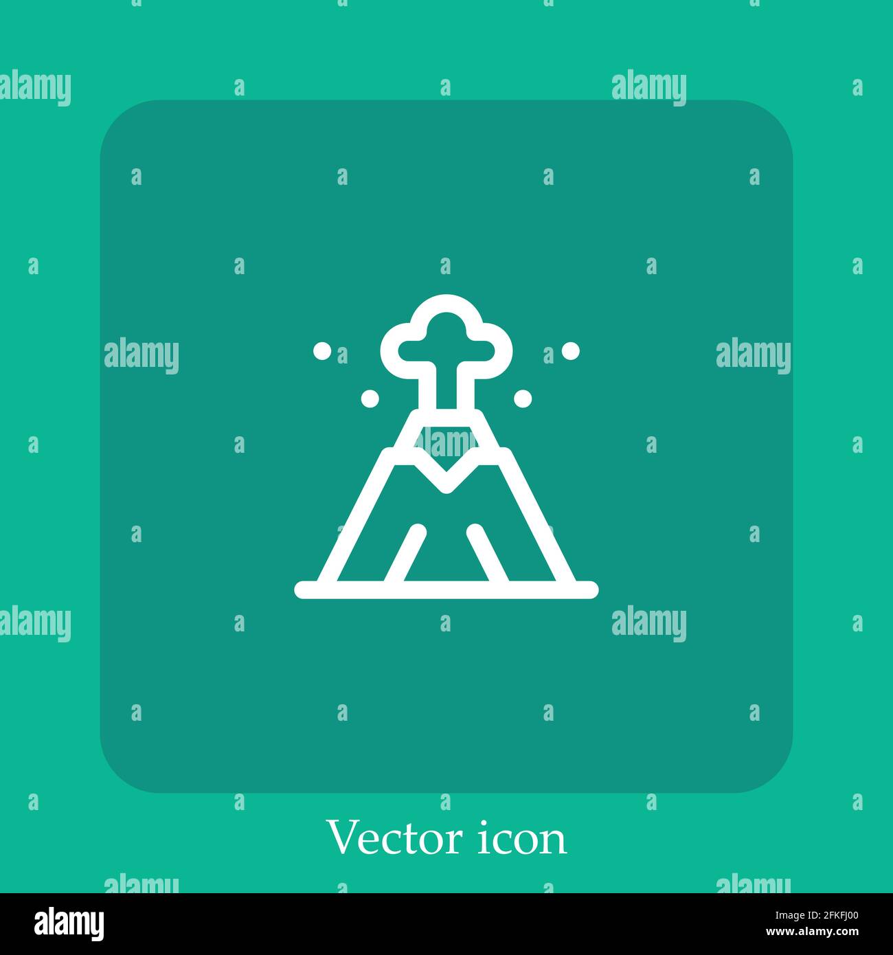 volcano vector icon linear icon.Line with Editable stroke Stock Vector ...