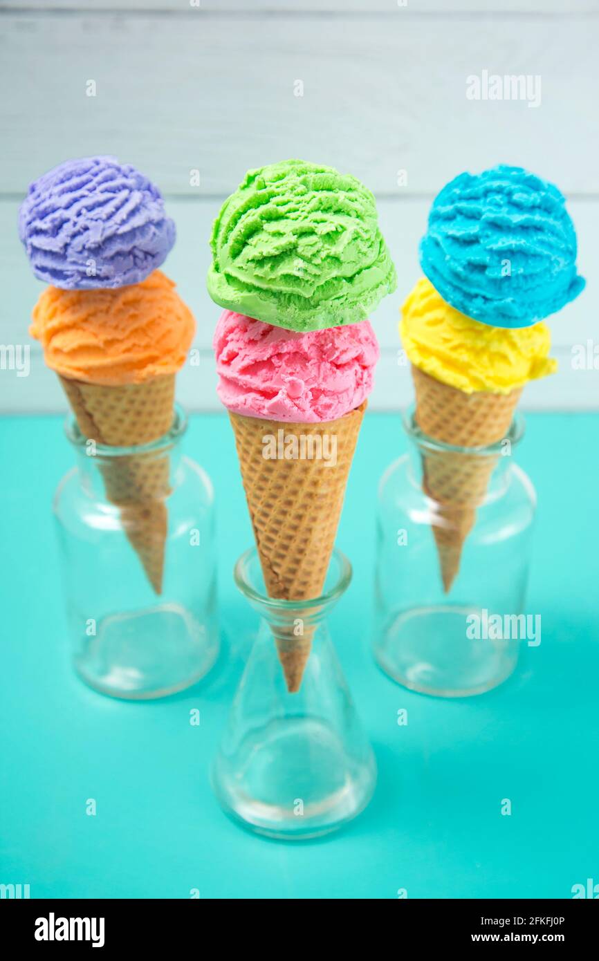 Double rainbow ice cream hi-res stock photography and images - Alamy