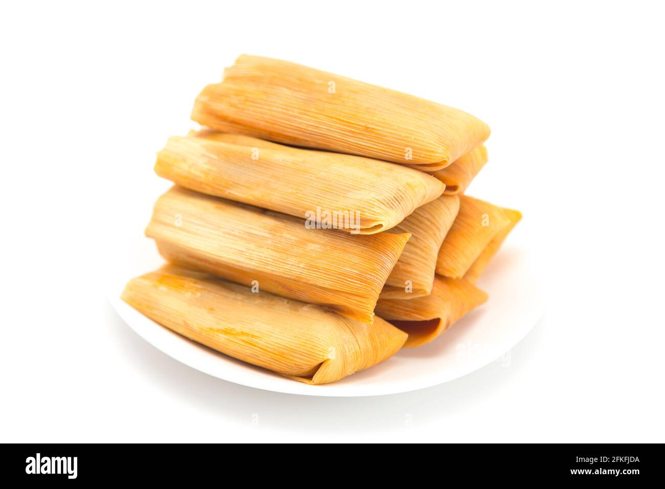Homemade Wrapped Tamales Isolated on a White Background Stock Photo - Alamy
