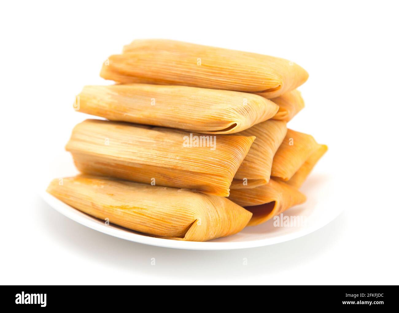 Homemade Wrapped Tamales Isolated on a White Background Stock Photo - Alamy