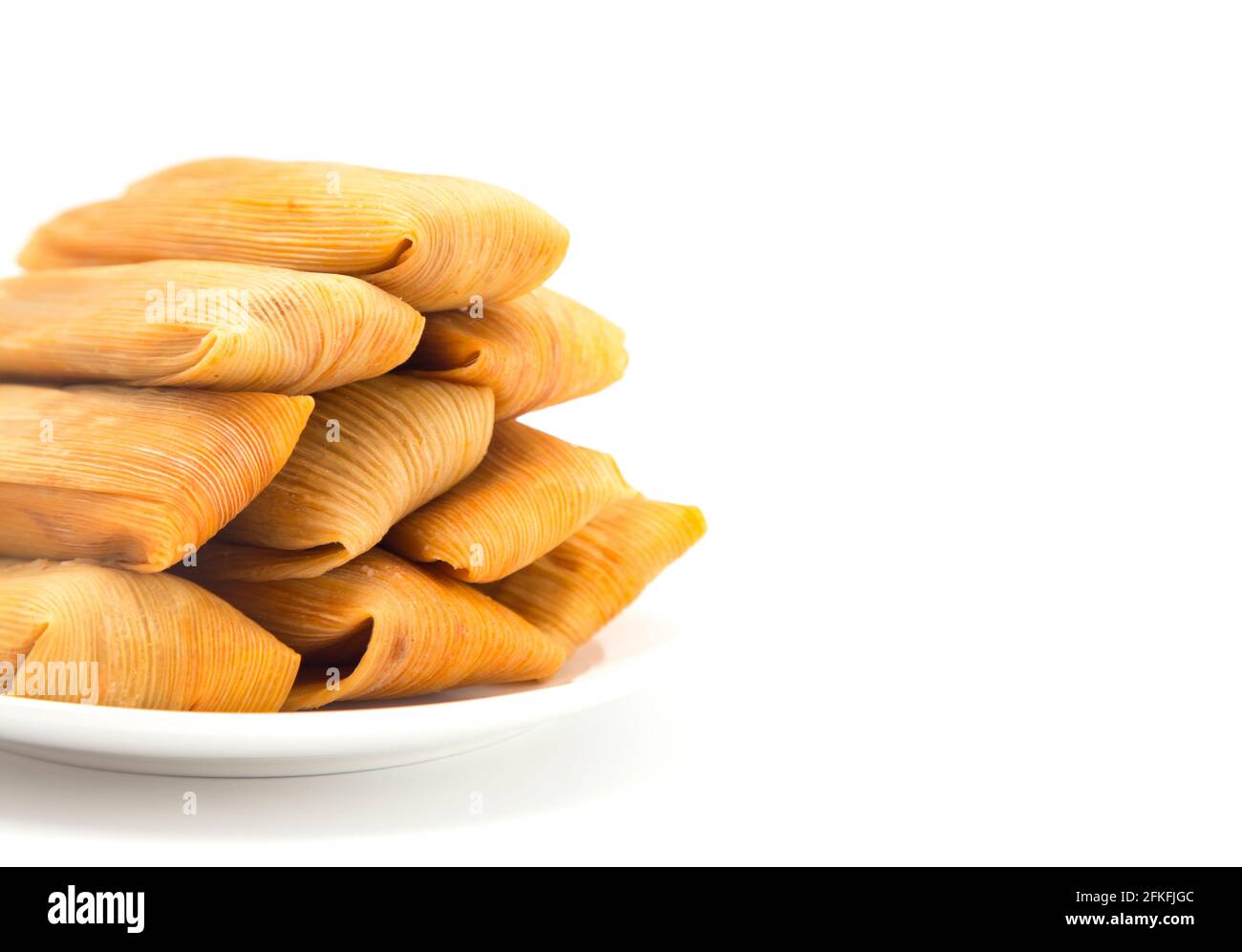 Homemade Wrapped Tamales Isolated on a White Background Stock Photo - Alamy