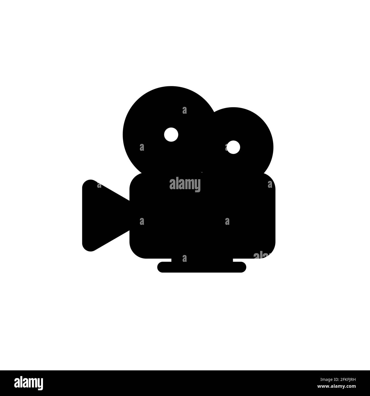 Vintage retro video camera simple black icon isolated on white Stock ...