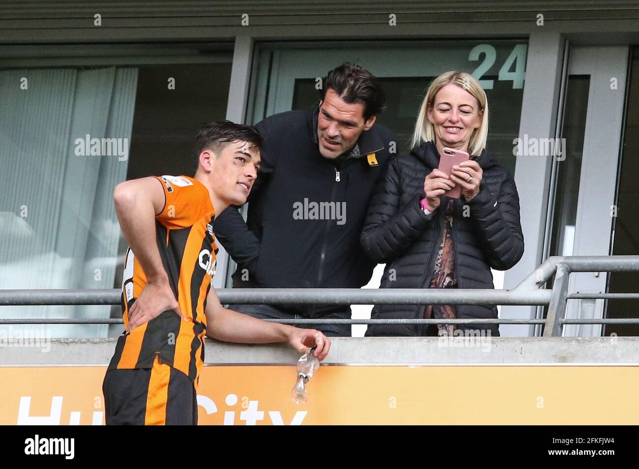 Jacob Greaves #24 of Hull City celebrates with his Father ex Hull City ...