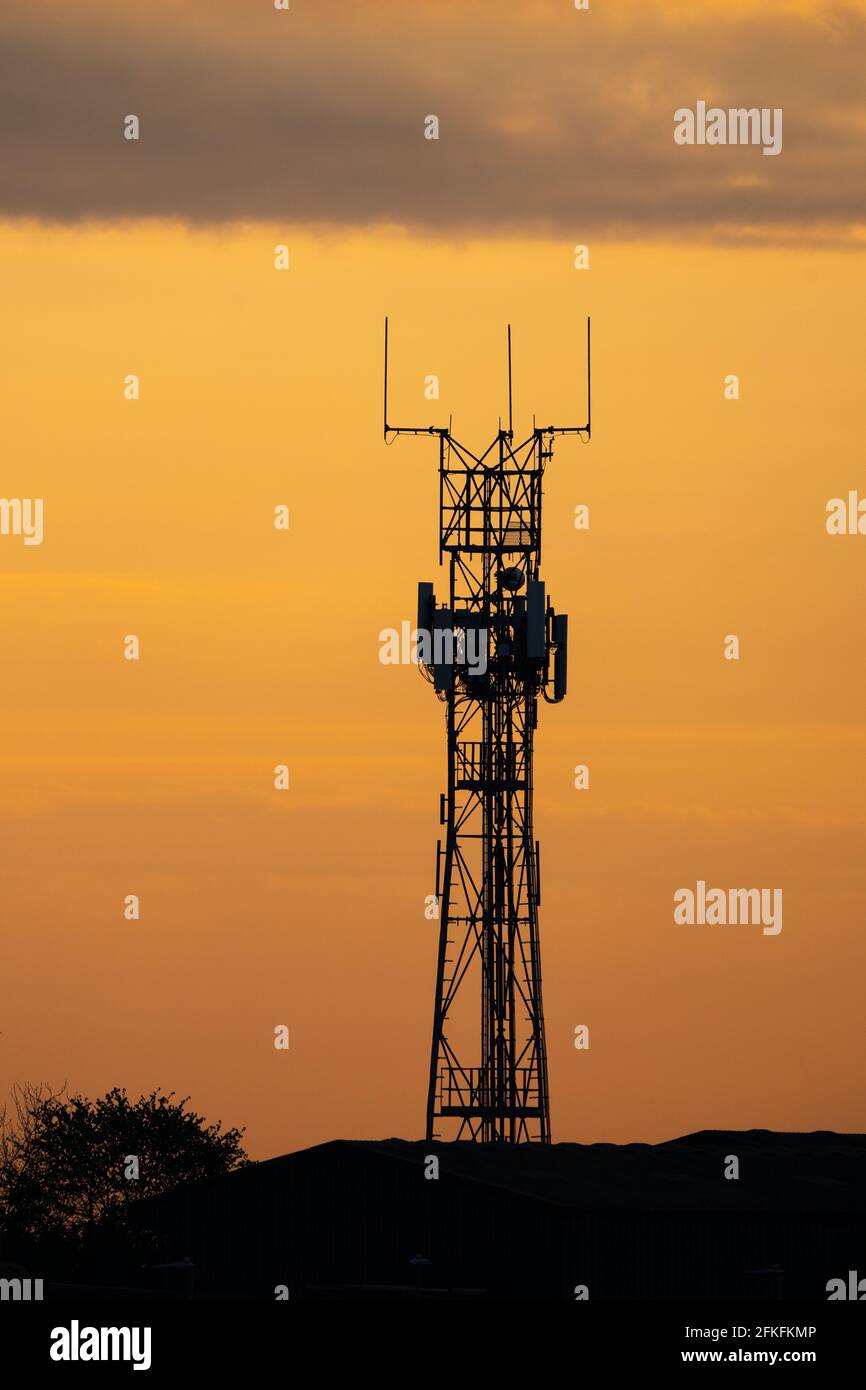 5G controversial radio mobile telephone broadcast transmitter mast ...