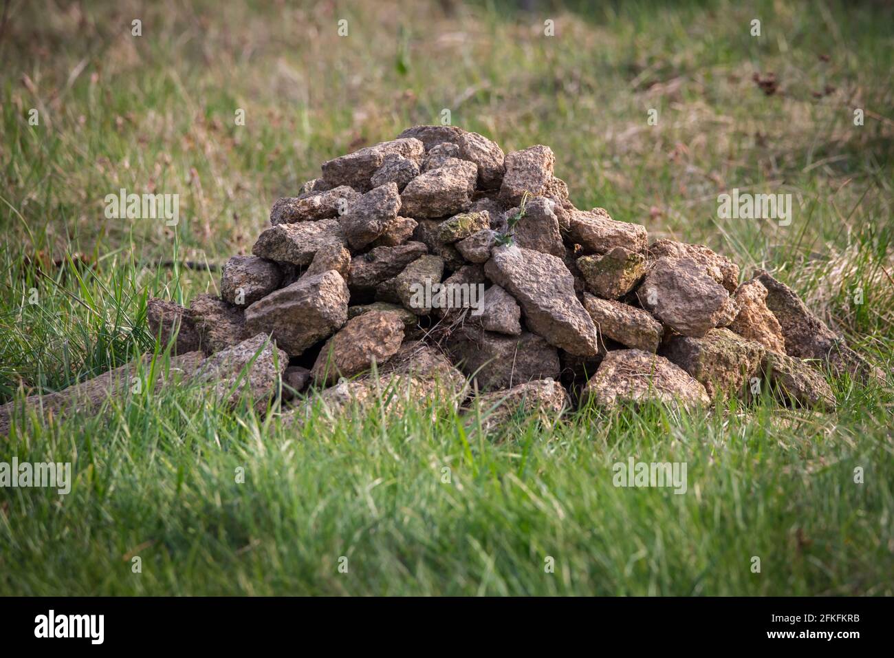 Pile of field stones Stock Photo - Alamy