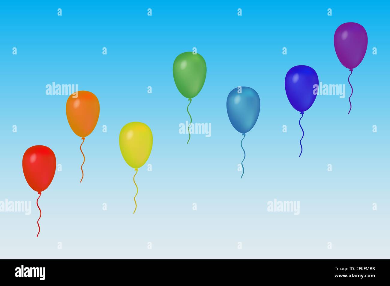 Rainbow set of balloons for your projects. Vector illustration Stock ...