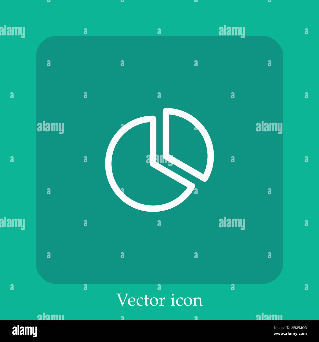 pie chart vector icon linear icon.Line with Editable stroke Stock ...