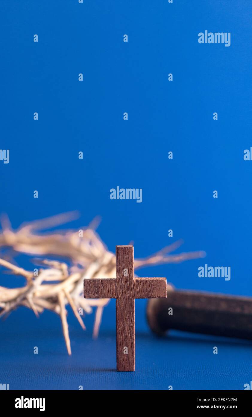 Symbols of the Crucifixion with a Nail and the Crown of Throns Stock ...