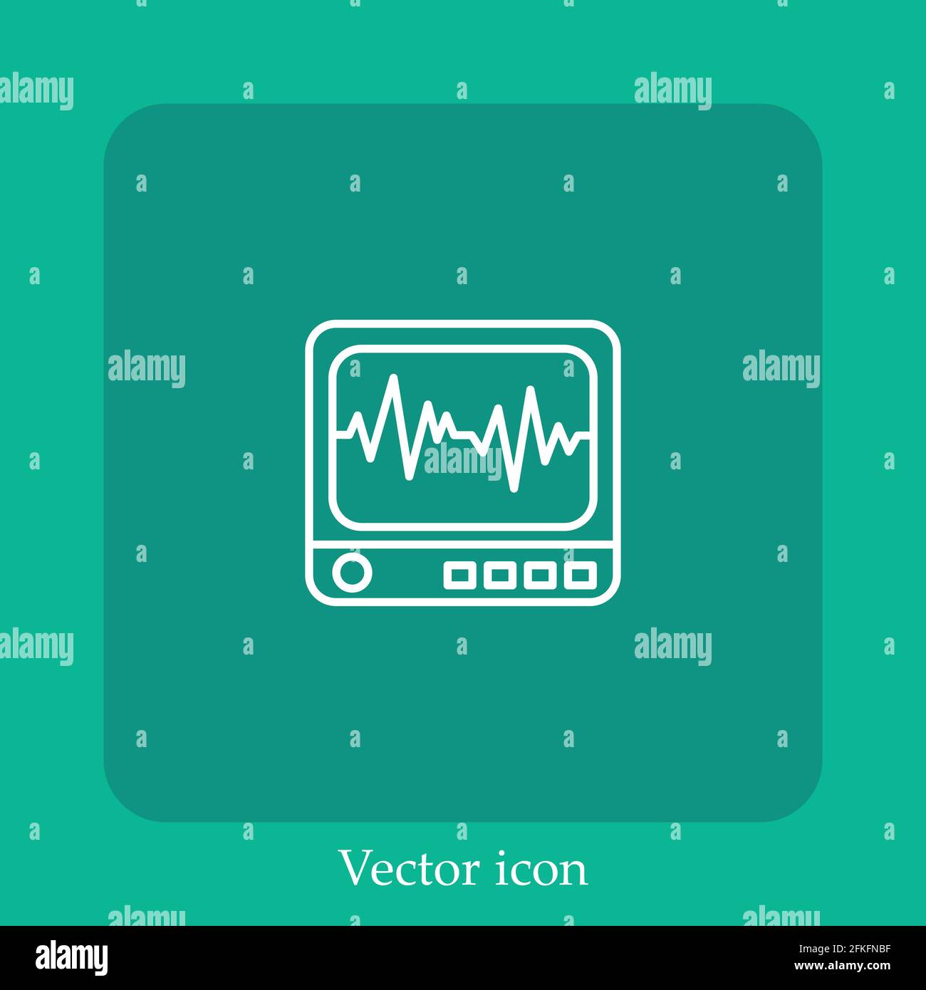 ecg vector icon linear icon.Line with Editable stroke Stock Vector ...