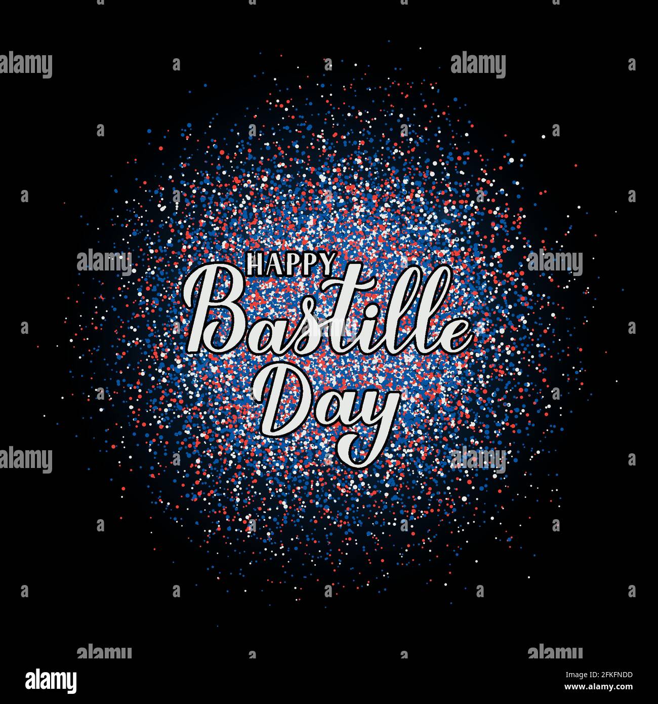 Happy Bastille Day calligraphy hand lettering with red, blue, white ...