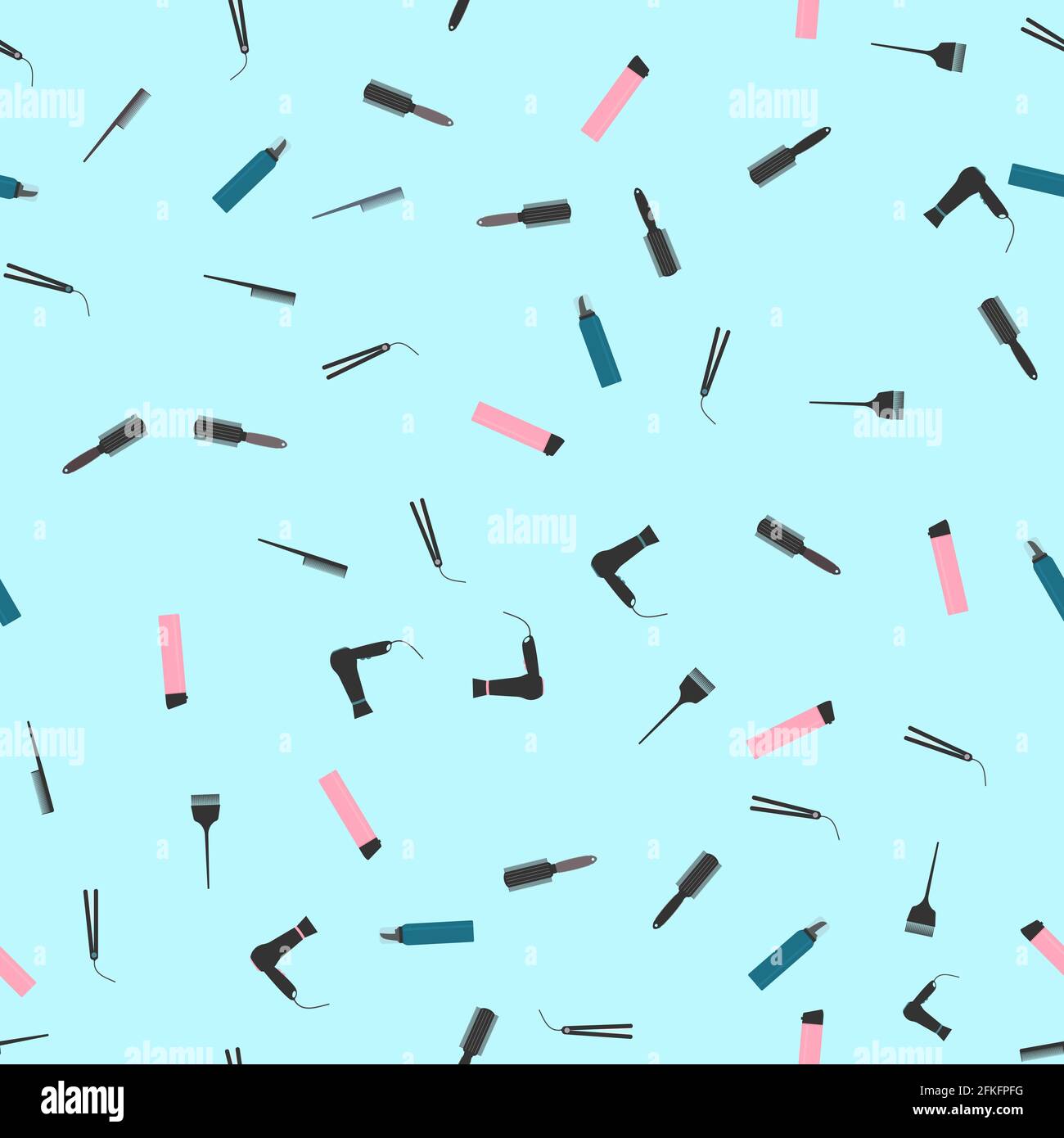 Seamless pattern with professional hairdressing tools. Beauty and hair ...
