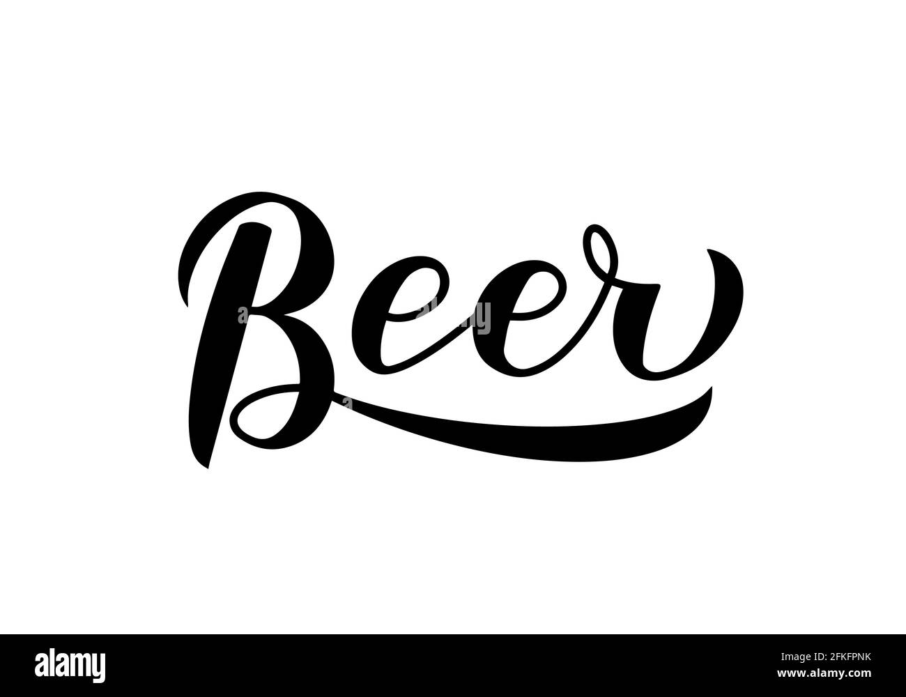 Beer calligraphy hand lettering isolated on white. Easy to edit vector ...