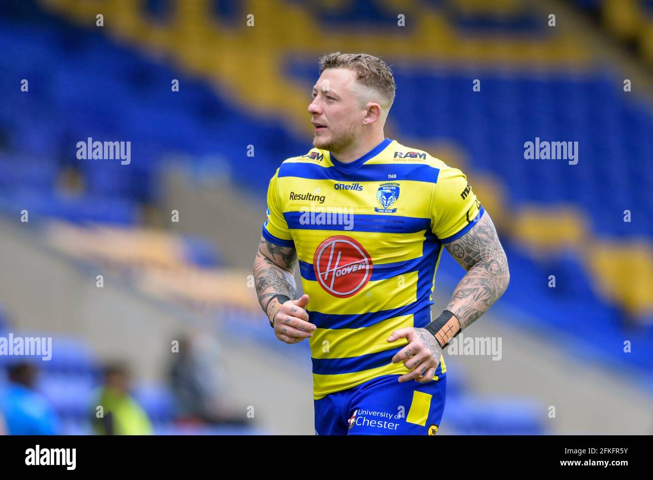 Josh Charnley (5) of Warrington Wolves in action during the game Stock ...