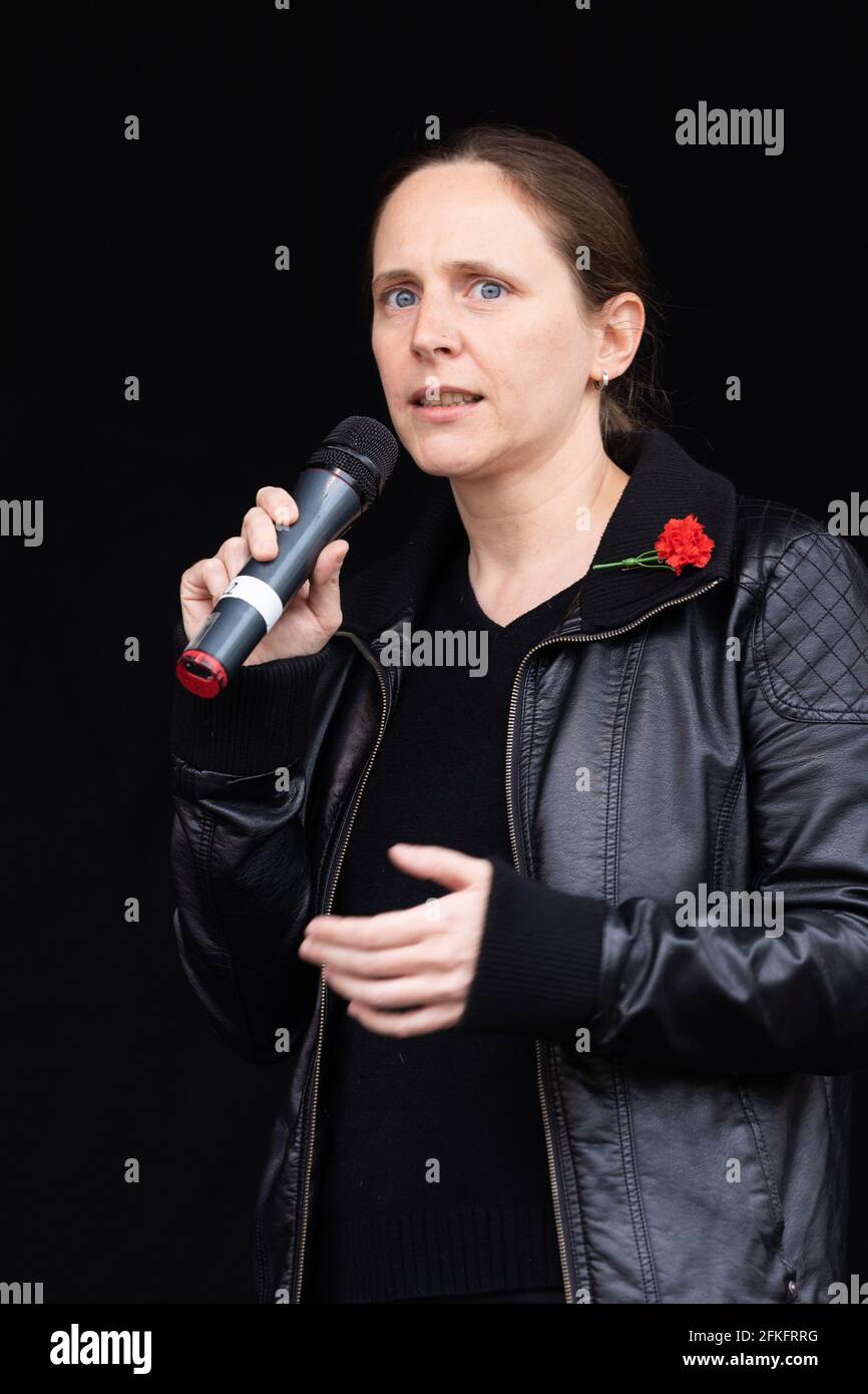 Sarah Buddeberg bei der traditionellen Maikundgebung der Partei DIE ...