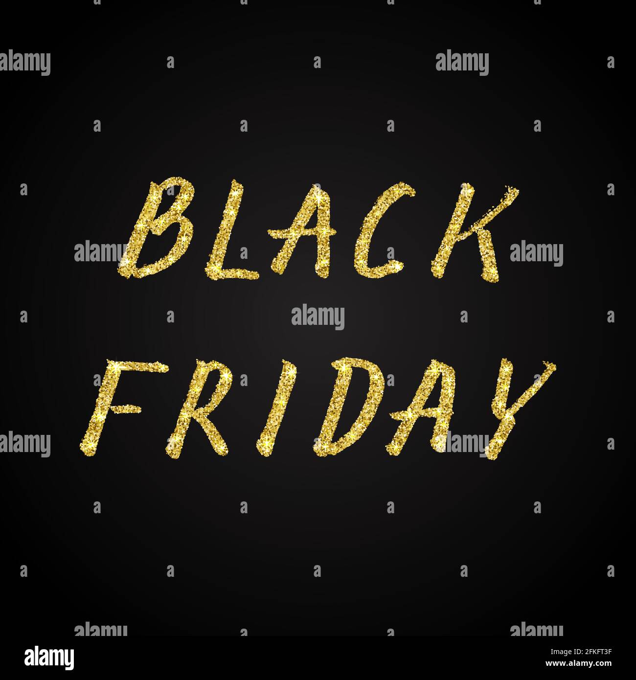 Black Friday hand written with brush. Gold glitter lettering. Grunge ...