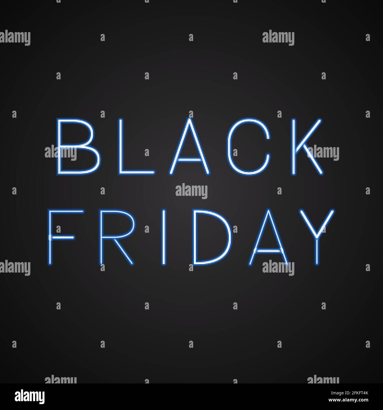 Black Friday blue realistic neon sign on black background. Shopping ...