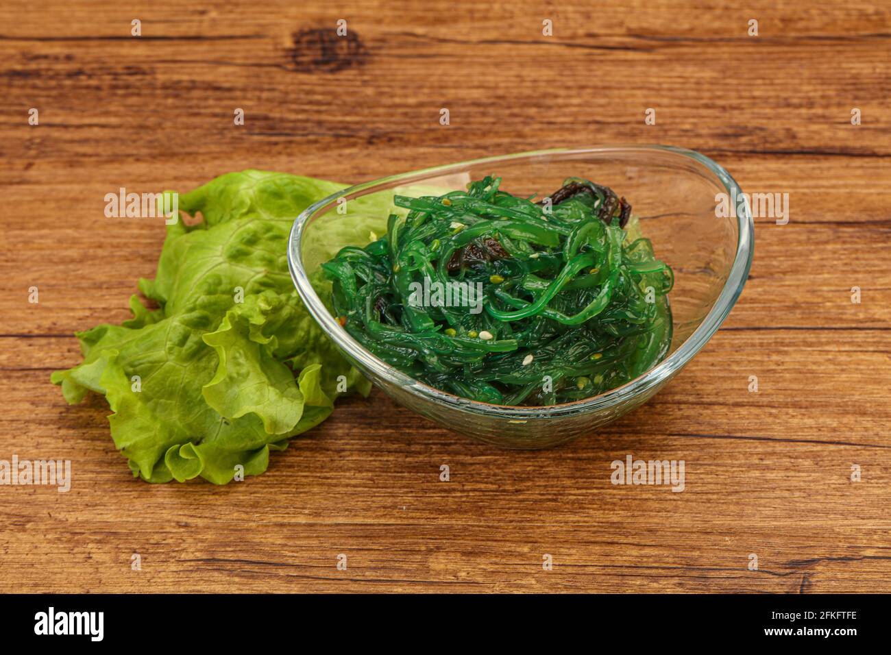 Green Chuka Seaweed Salad Isolated on White Background Top View. Wakame ...