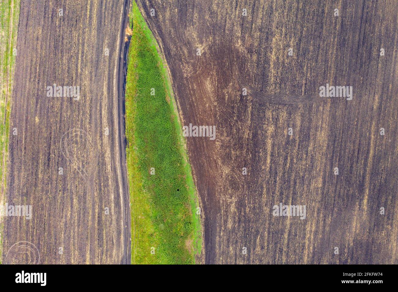 Aerial view of agricultural fields. Top view Stock Photo - Alamy