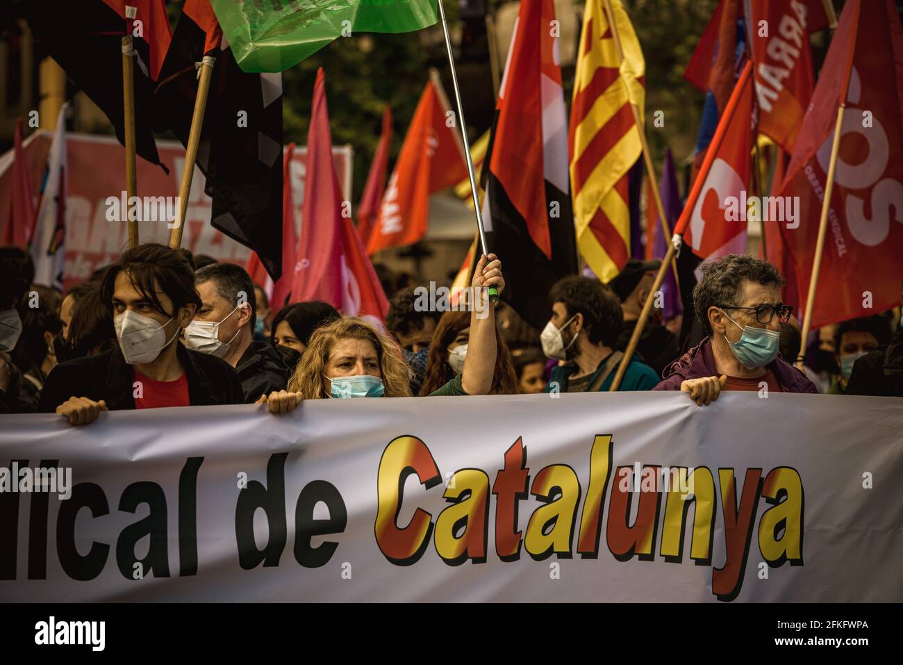 Barcelona, Spain. 1st May, 2021. Members of a great variety of left ...