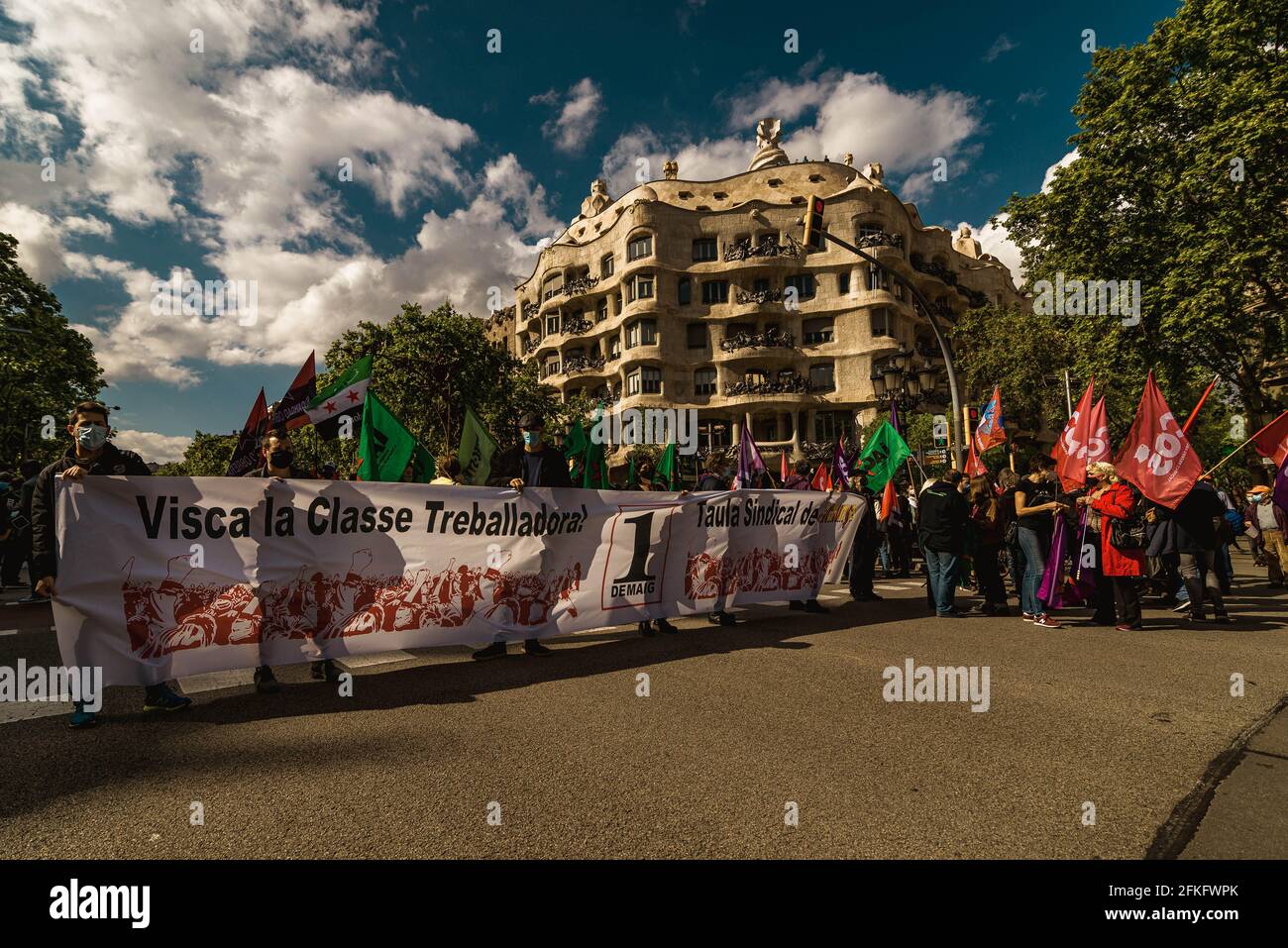 Barcelona, Spain. 1st May, 2021. Members of a great variety of left ...