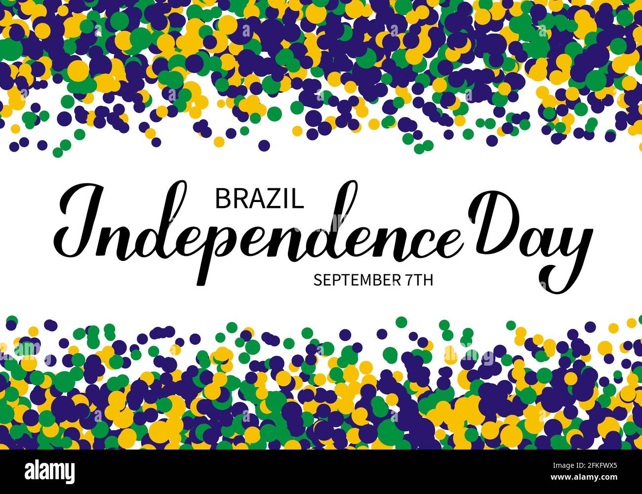 Brazil Independence Day calligraphy hand lettering with confetti ...