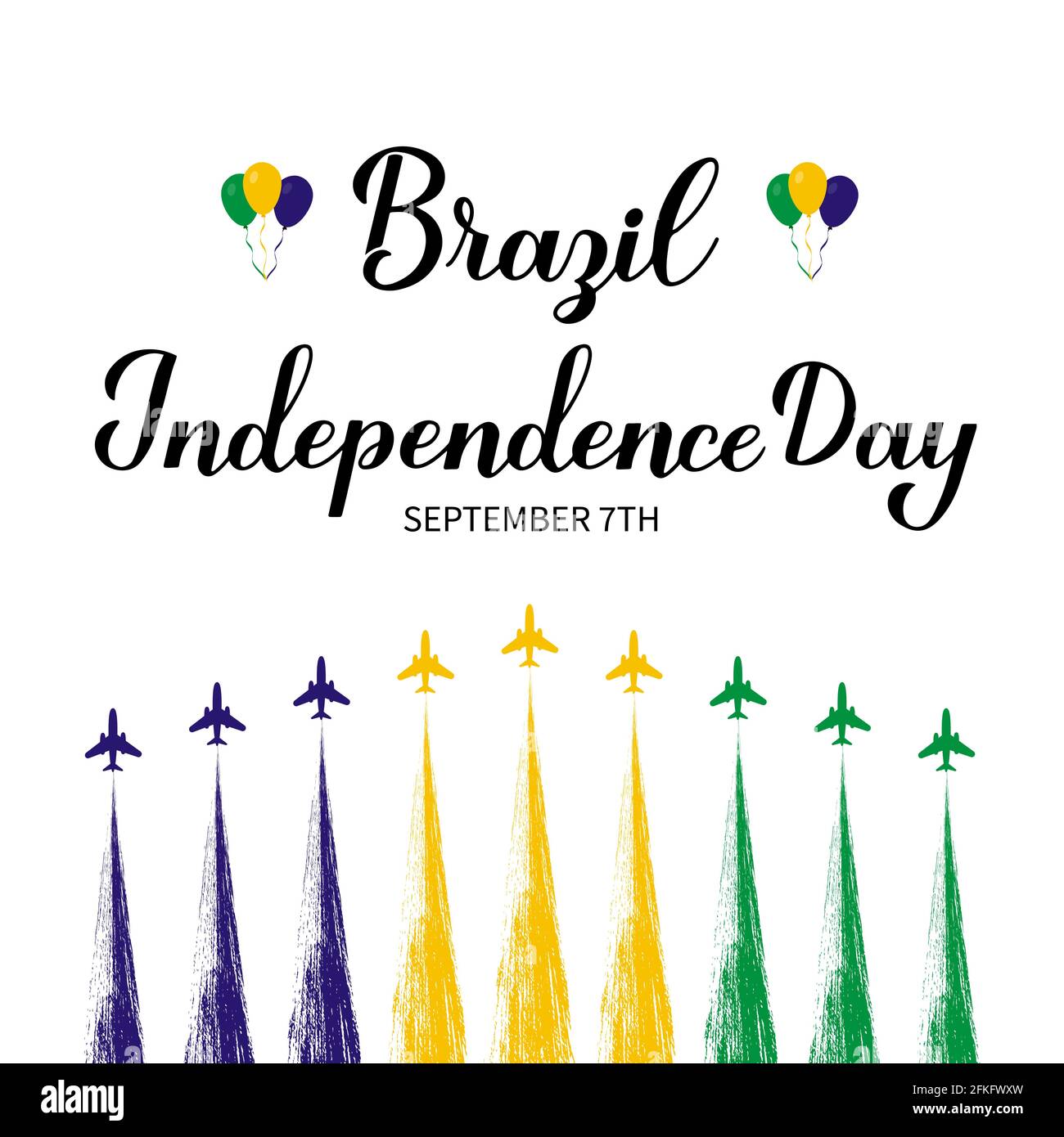 Brazil Independence Day calligraphy hand lettering with air show ...