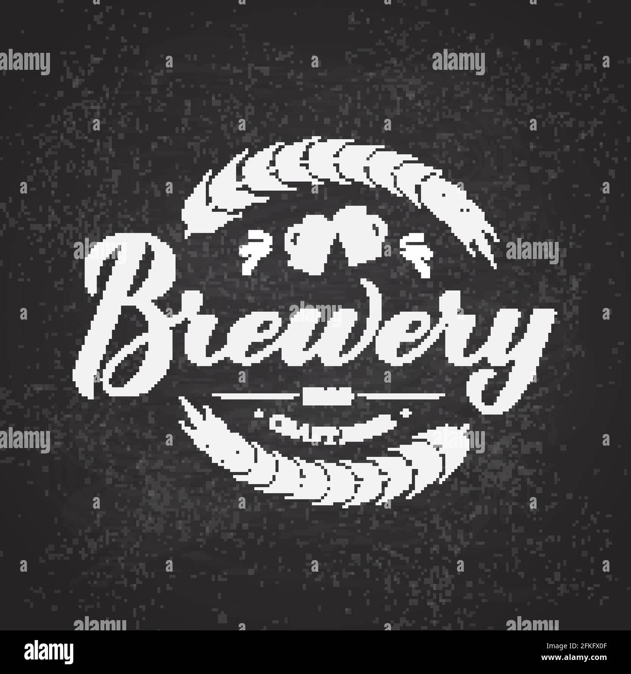 Brewery calligraphy hand on chalkboard background. Brewing company ...