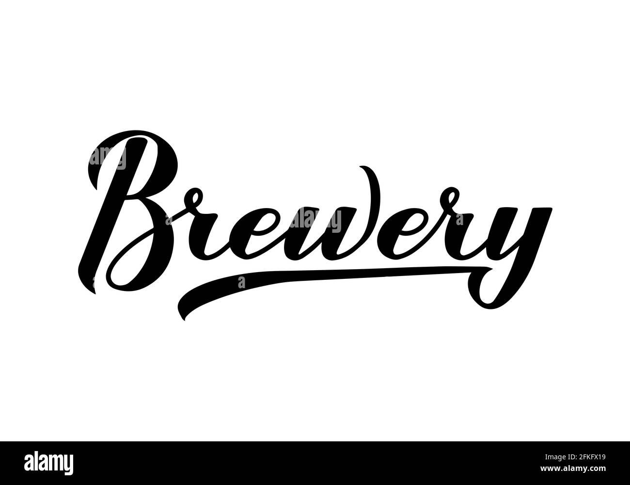 Brewery calligraphy hand lettering isolated on white background. Easy ...