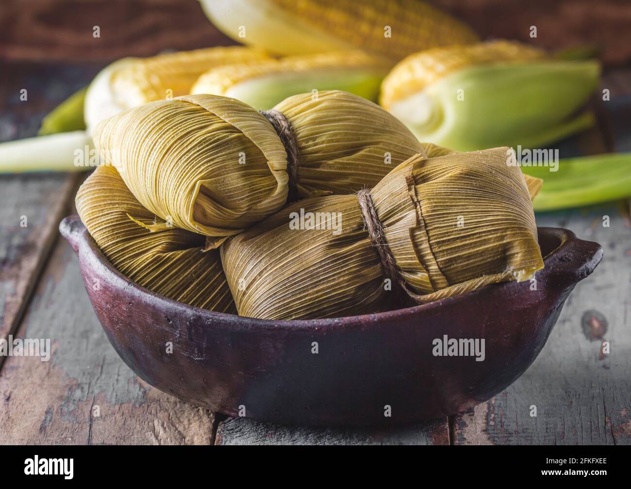 Latin American food. Traditional homemade humitas of corn Stock Photo ...