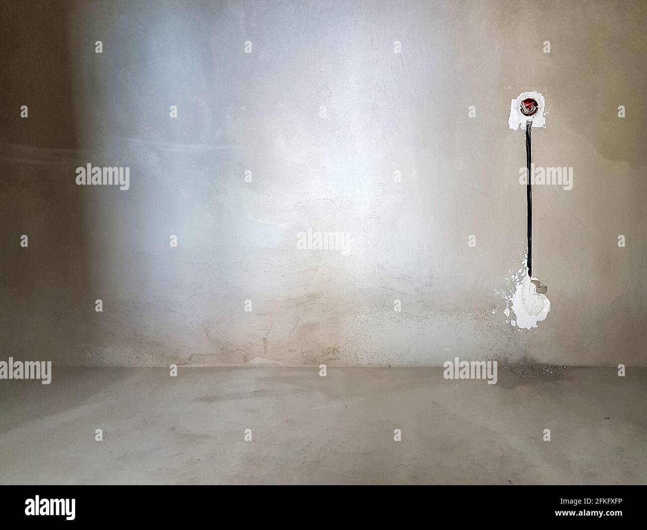 Wiring. Sockets and wires in the wall - room repair - interior design ...