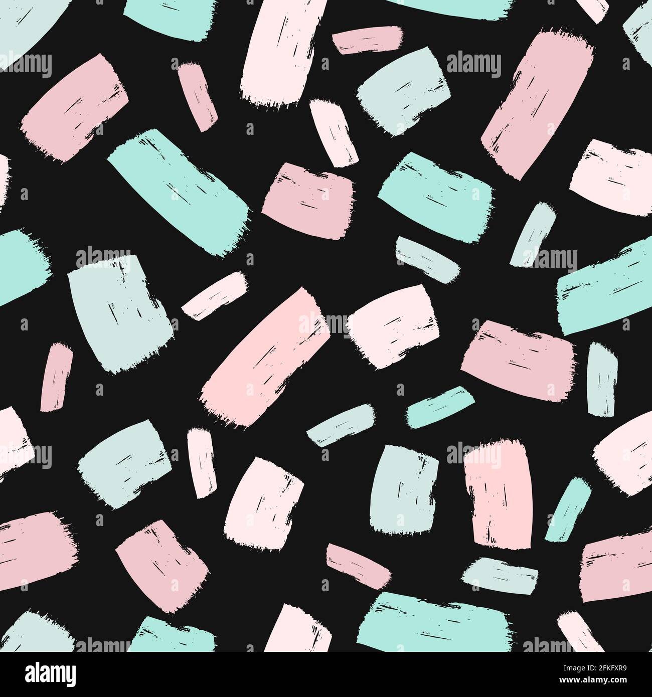 Hand painted brush strokes seamless pattern. Abstract vector background ...