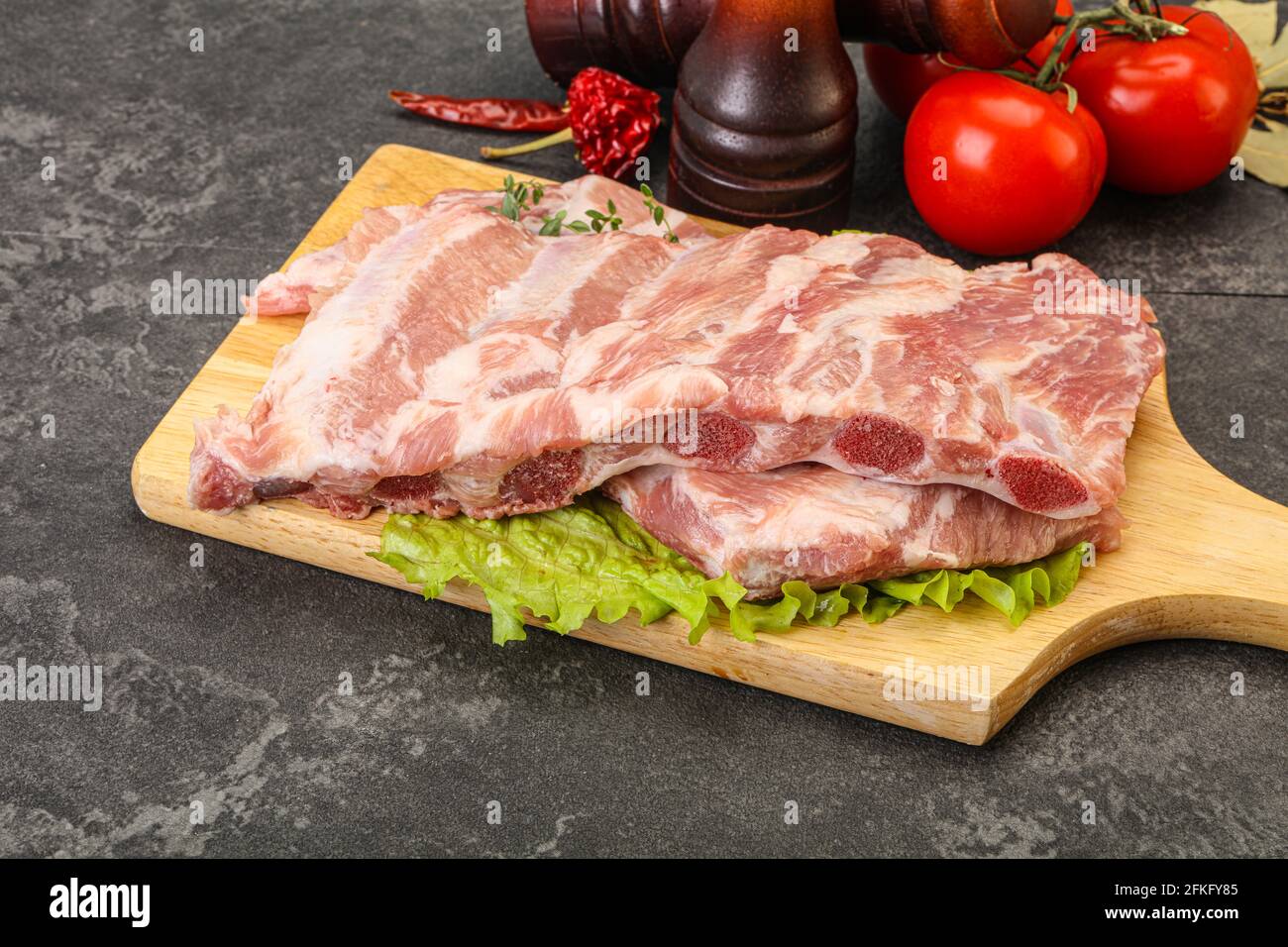 Raw pork ribs meat for cooking Stock Photo - Alamy