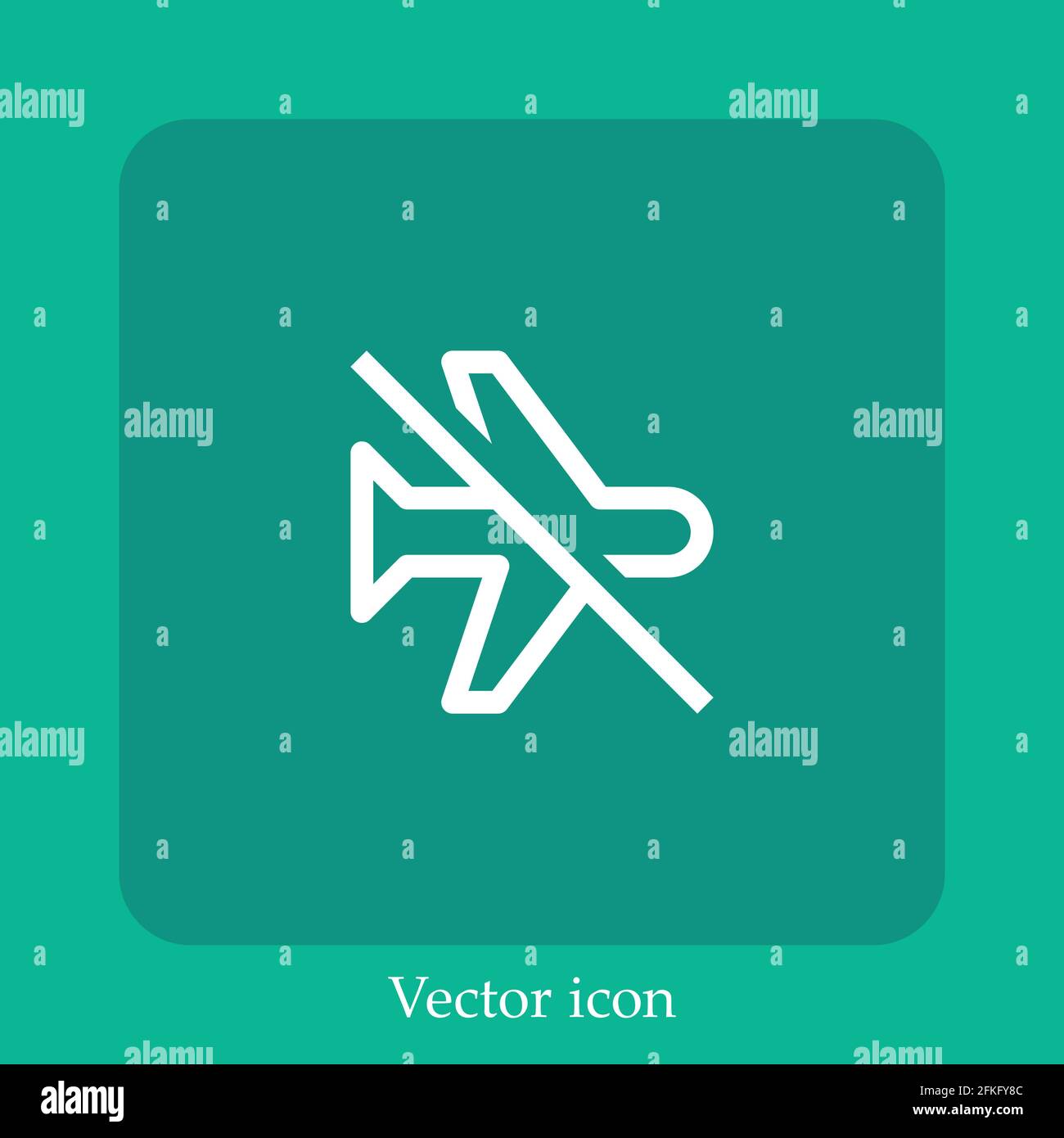 airplane mode vector icon linear icon.Line with Editable stroke Stock ...