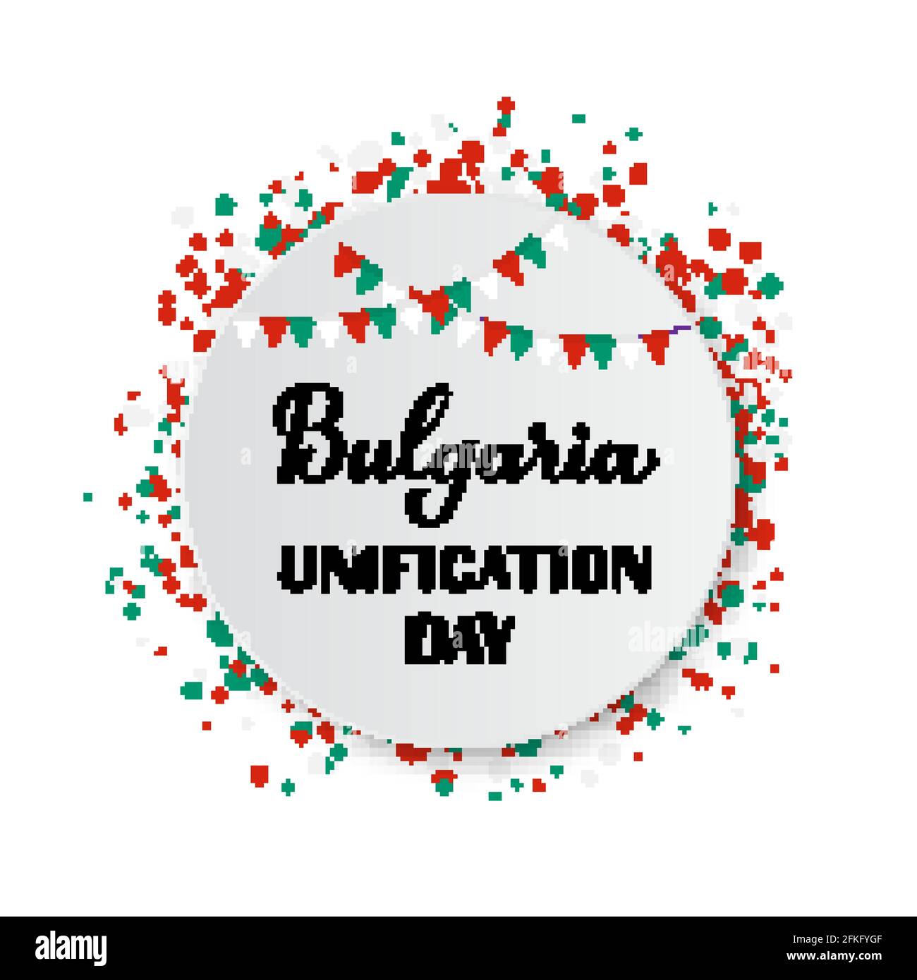 Bulgaria Unification Day calligraphy hand lettering. Bulgarian National ...