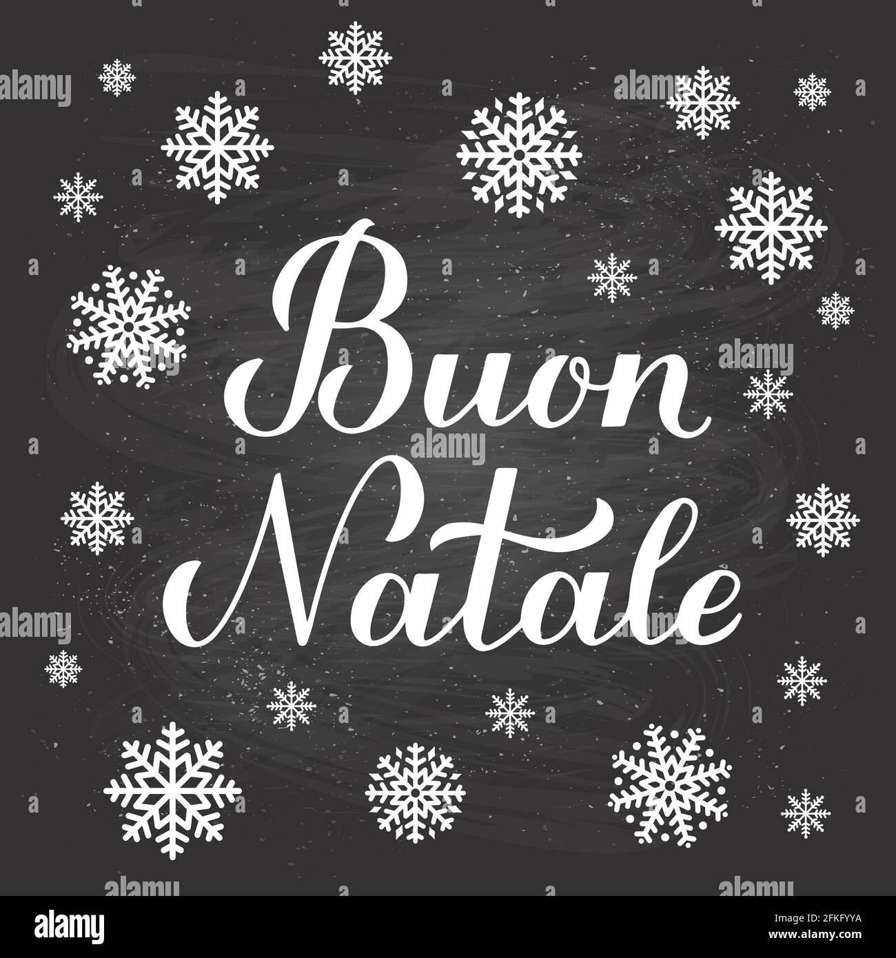 Buon Natale calligraphy hand lettering on chalkboard background with ...