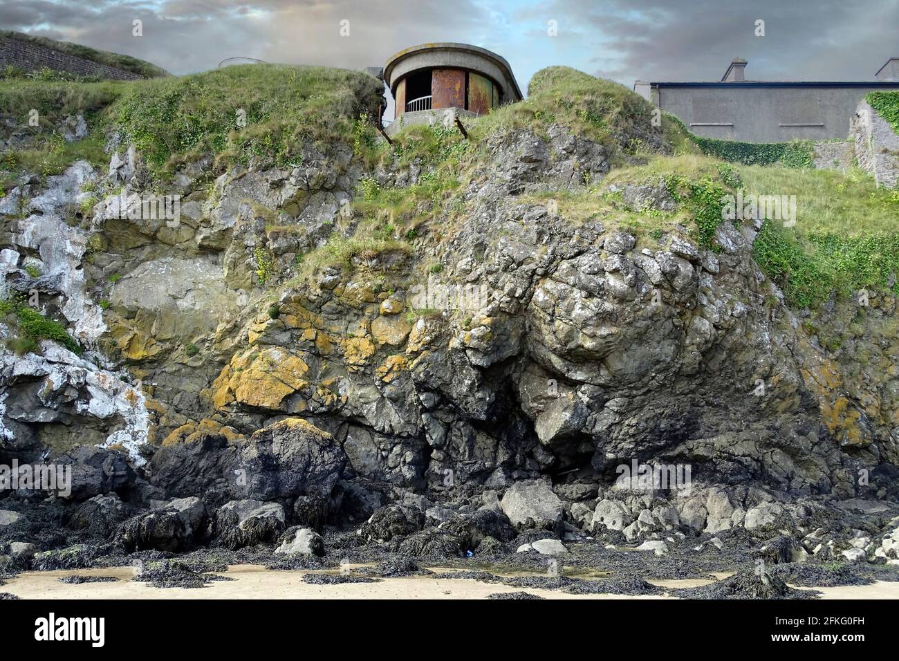The old fort on the edge of a cliff in Duncannon, County Wexford ...