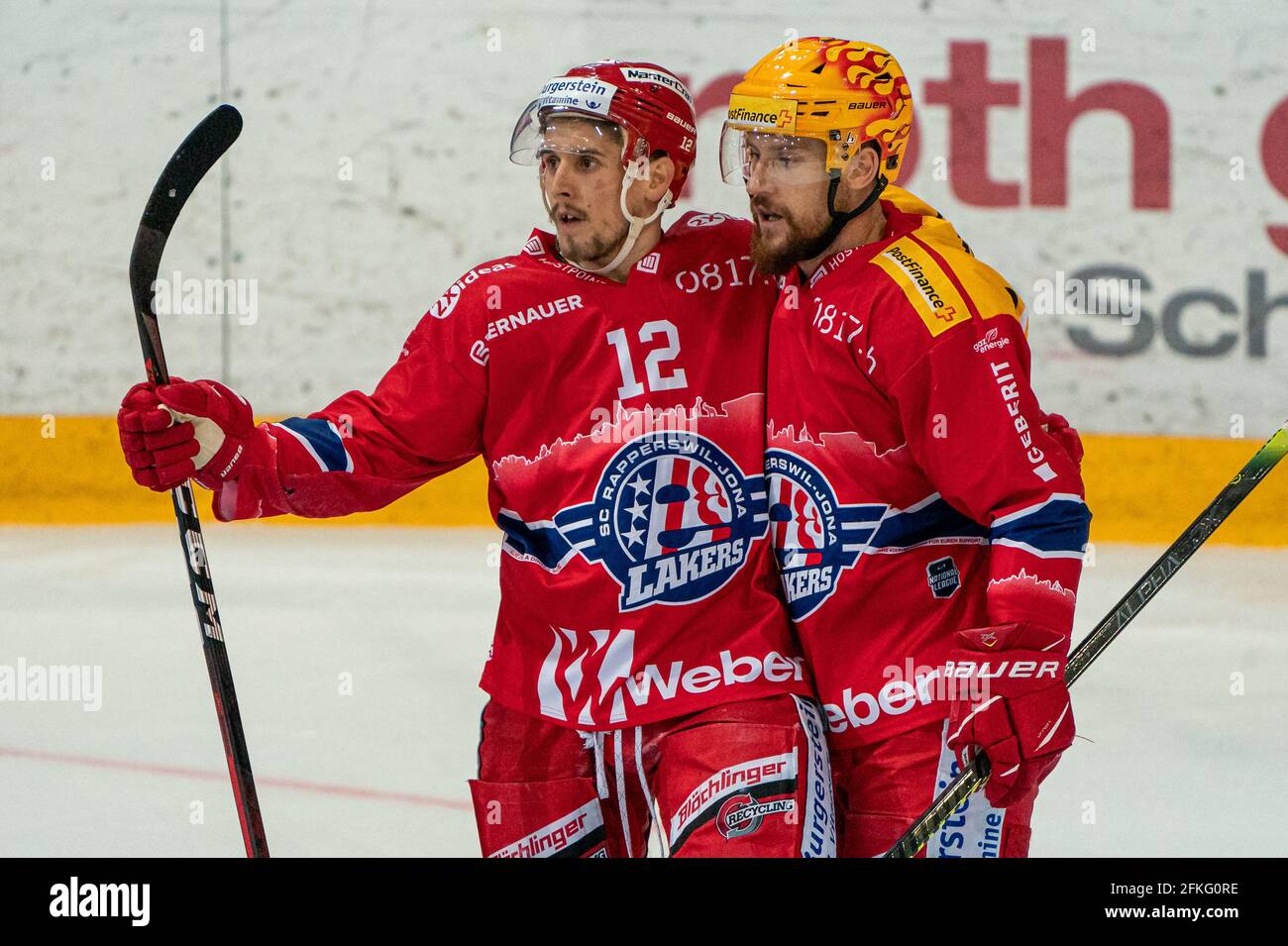 Goalscorer # 12 Steve Moses (Lakers) with passer top scorer Jeremy Wick ...