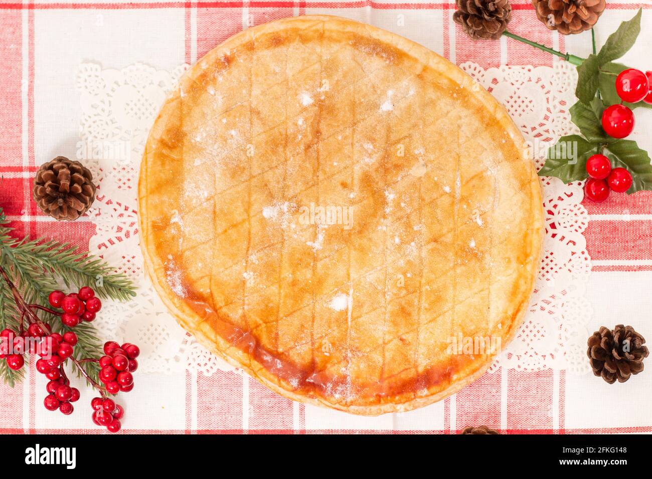 French style Three King's Cake typicall served on the Christmas season ...